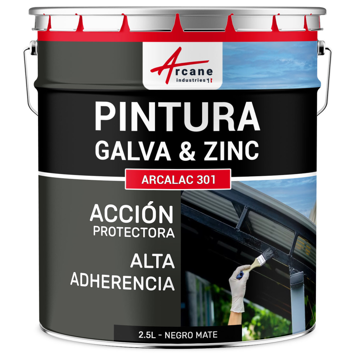 Pintura para acero galvanizado, zinc: Arcalac 301