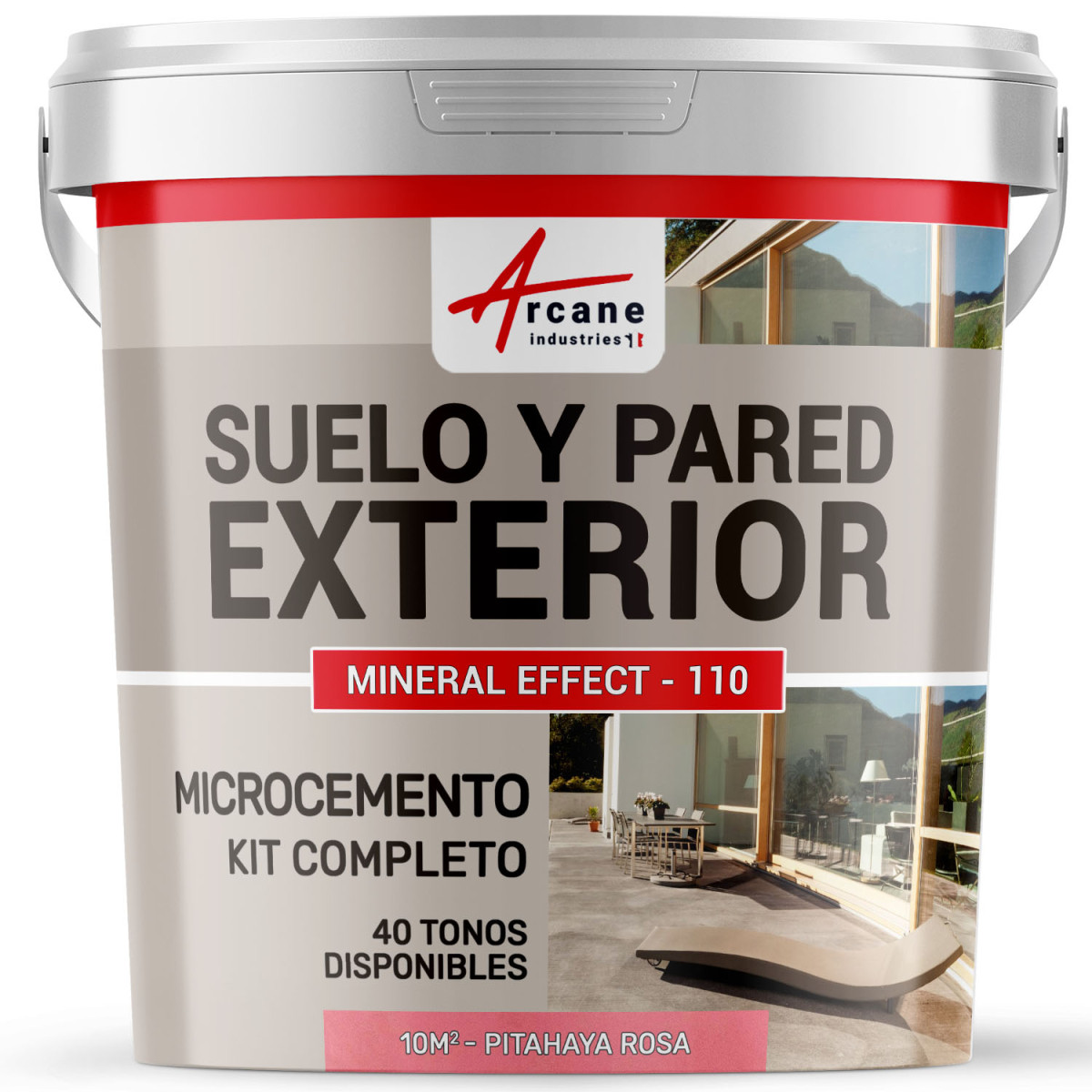 KIT DE MICROCEMENTO EXTERIOR ROSA - Microcemento Rosa para suelos, paredes, terrazas y escaleras
