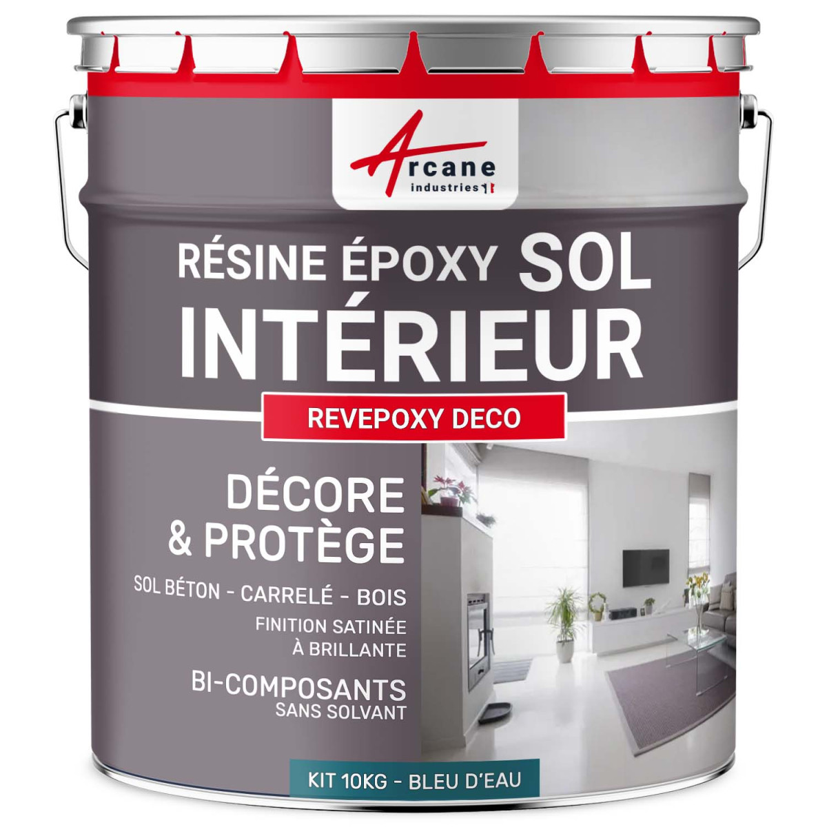 Peinture sol bleue - Résine époxy sol intérieur pour cuisine et salle ...
