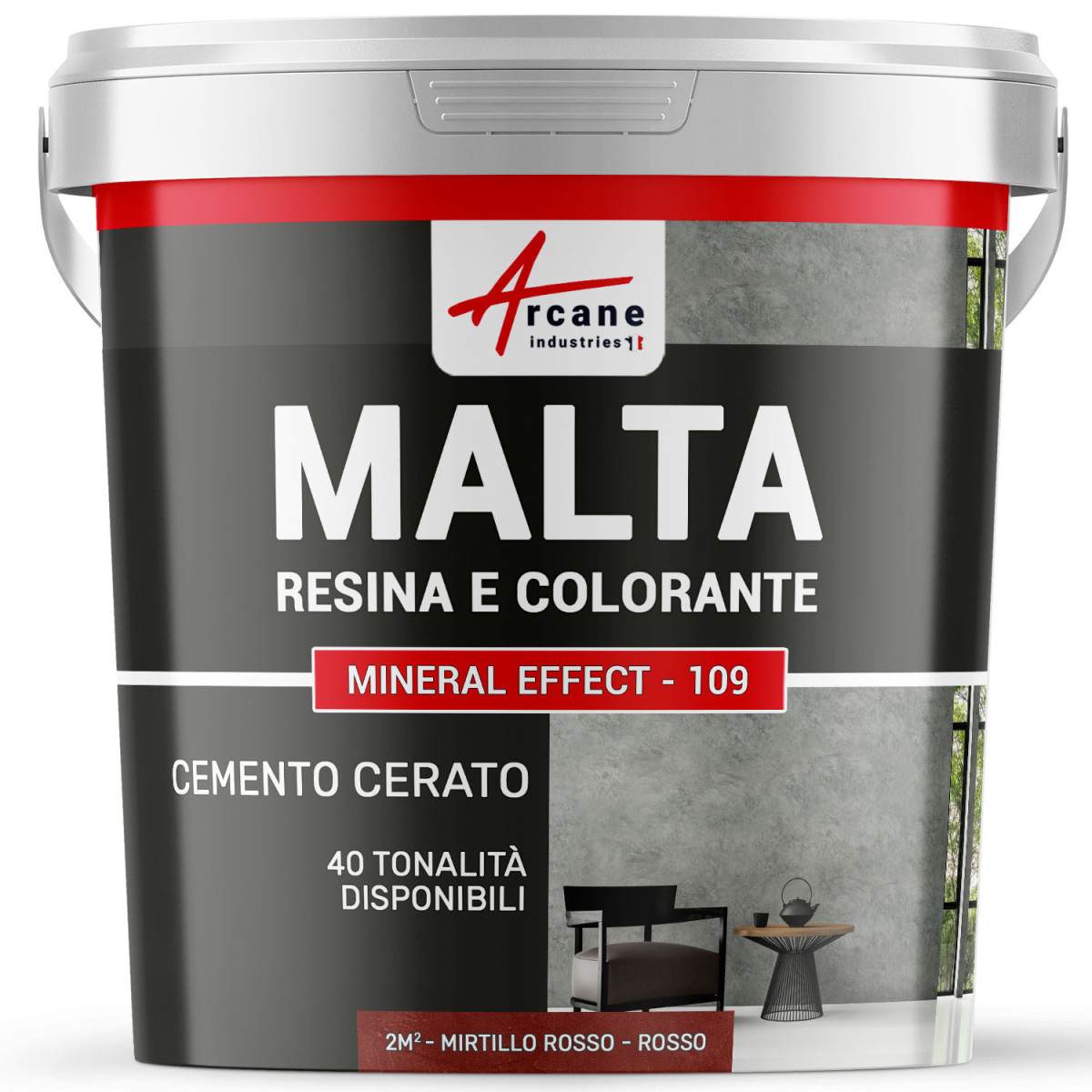 Kit cemento cerato: Malta + Resina + Colorante.